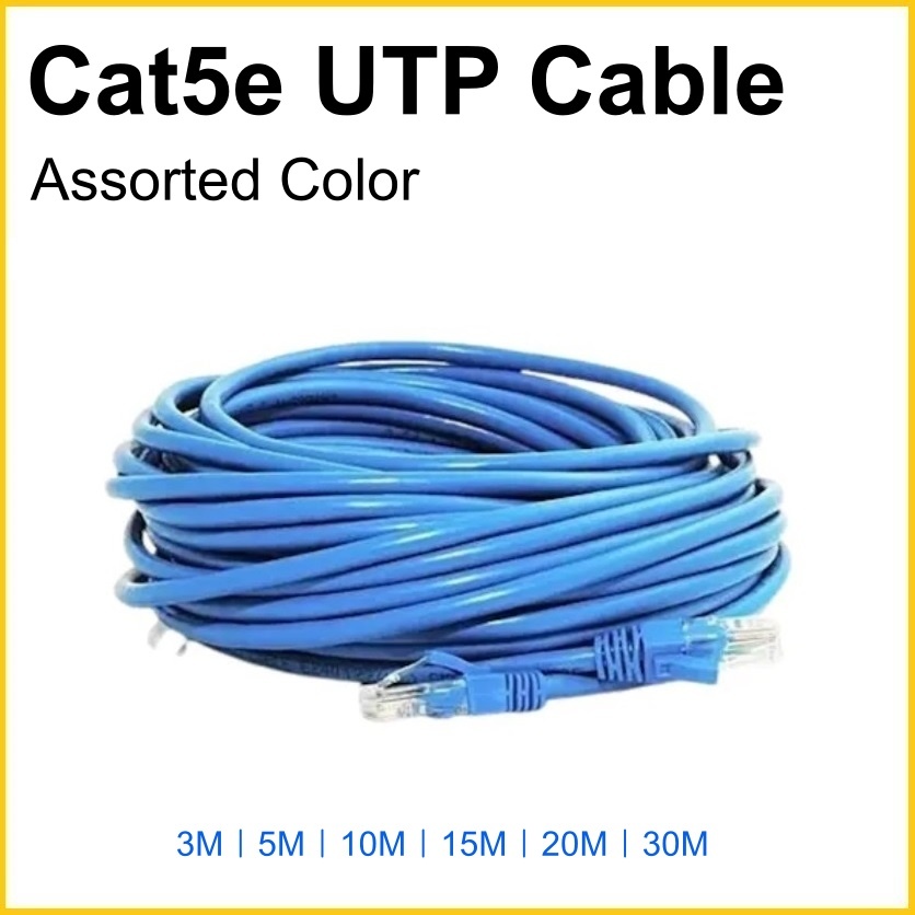 Cat5/Cat5e UTP Cable 3m, 5m, 10m, 15m, 20m, 30meters - Assorted Color | Shopee Philippines