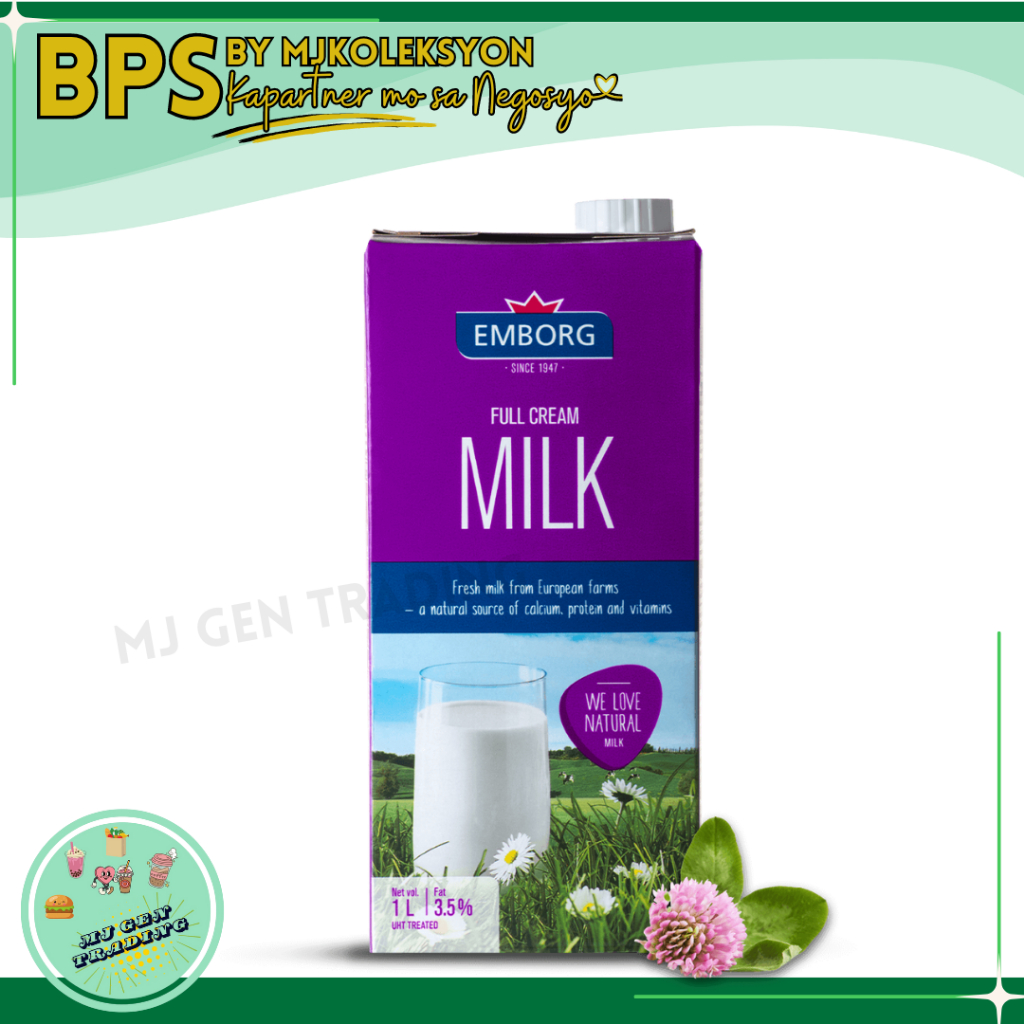 Emborg Full Cream Milk 1Liter for( Iced Coffee Lattes Cafe Supplies ...