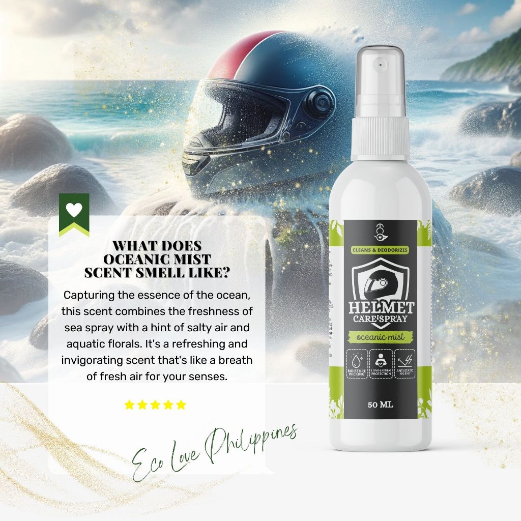Eco Helmet Care Spray: OCEANIC MIST Natural Deodorizer Disinfectant ...
