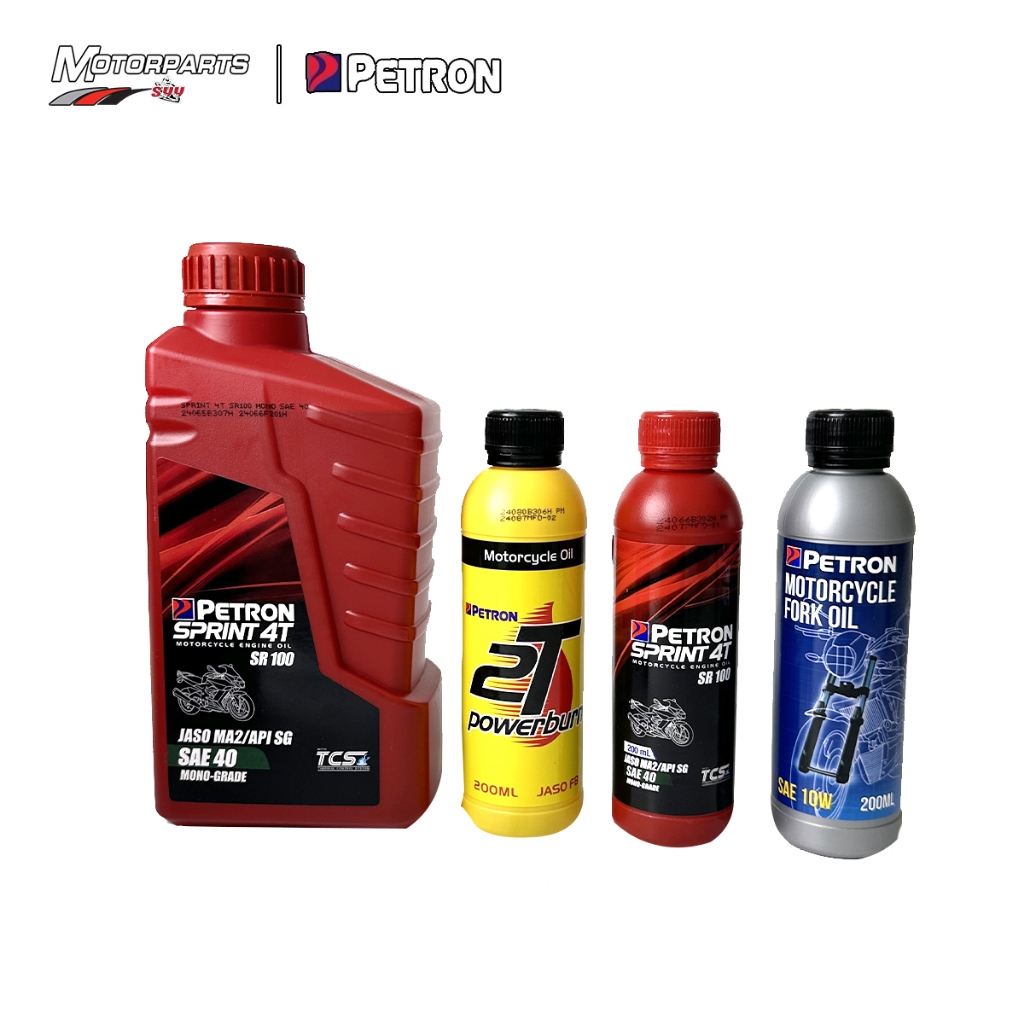 PETRON OIL FOR MOTORCYCLE 2T,SAE401L,4TSR100,FORK OIL 200ML AND 1LITTER ...