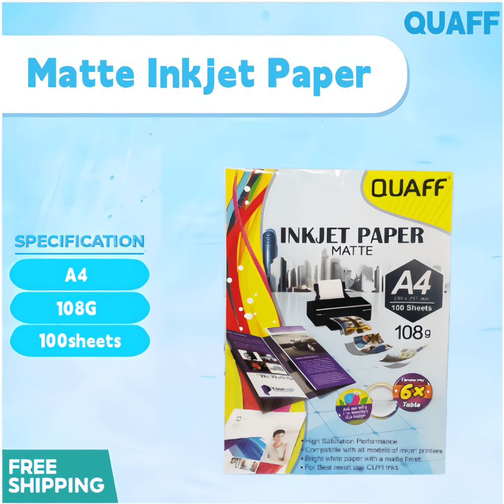 Quaff 108gsm Matte Inkjet Paper 100sheets / Pack | Shopee Philippines
