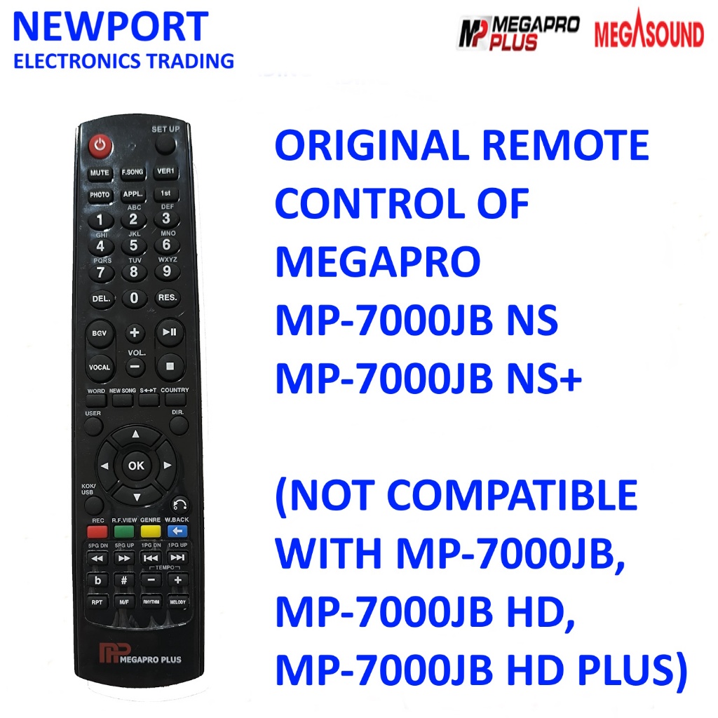 Original Remote Control of Megapro Plus MP-7000JB NS, MP-7000JB NS+ ...