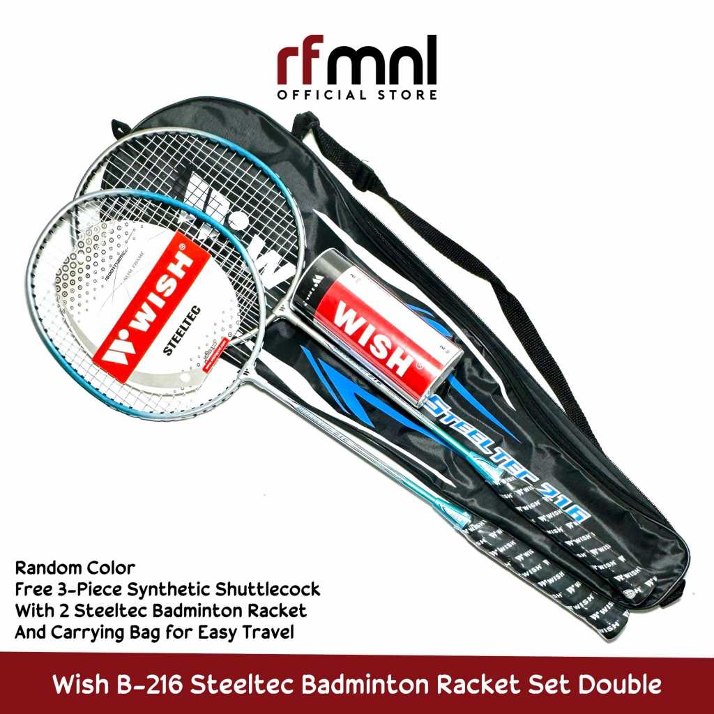 WISH B-216 Steeltech Badminton Racket Set Double | Shopee Philippines