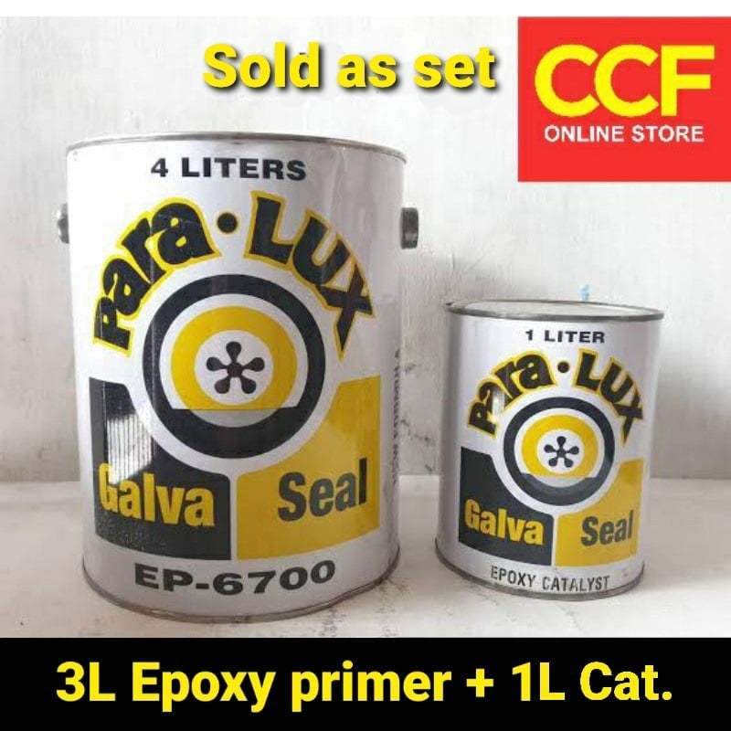 Paralux Epoxy Primer Yellow Zinc Chromate Primer Galvaseal 3 Liters with Epoxy Catalyst 1 Liter ...