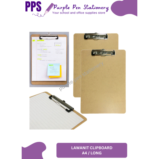 LAWANIT CLIP BOARD WOODEN CLIP BOARD A4/LONG | Shopee Philippines