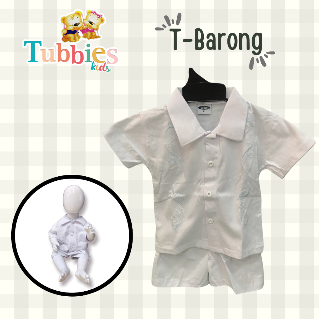 Tubbies TBARONG Terno ASSORTED EMBROIDERY Baby Boys Barong Christening ...