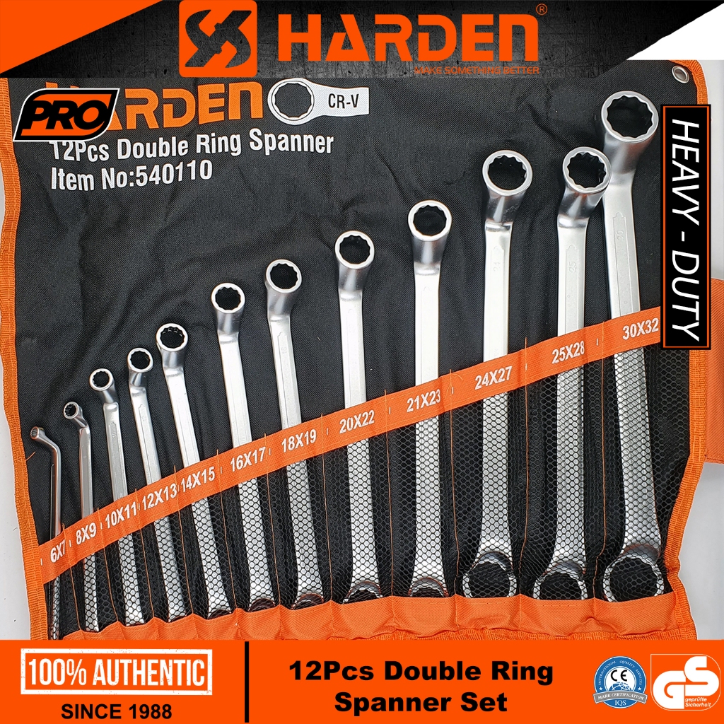 HARDEN 540110 - 12Pcs Double Ring Spanner Set (HEAVY DUTY) | Shopee ...