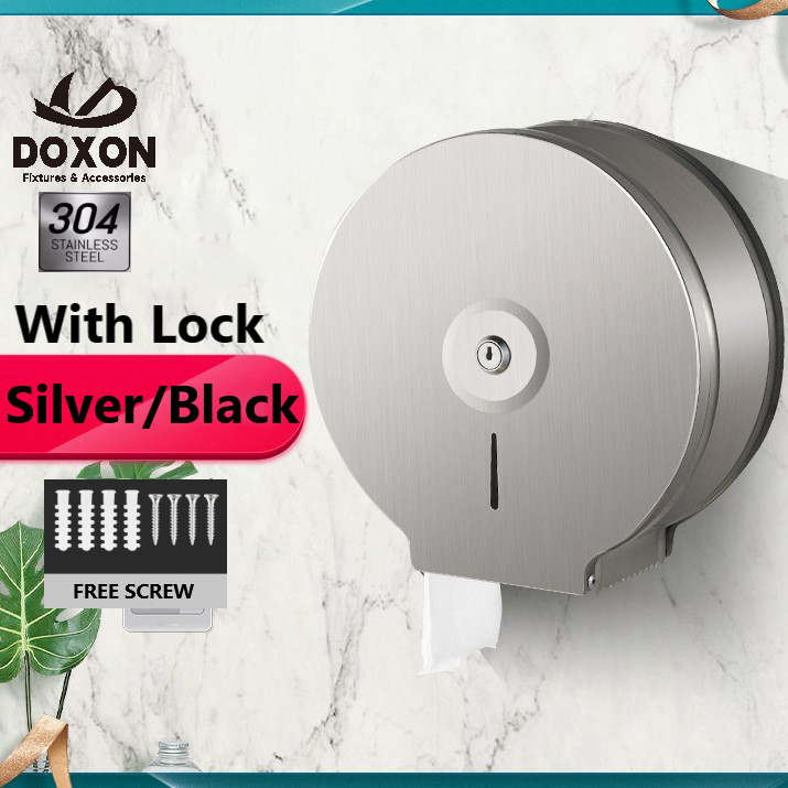 DOXON Stainless Steel Restroom Round Toilet Paper Holder Public Toilet ...