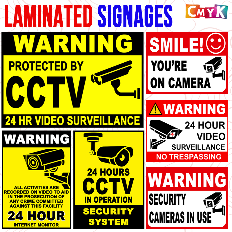 CMYK Customized Signages and Materials CCTV Laminated A4 Size Bond ...