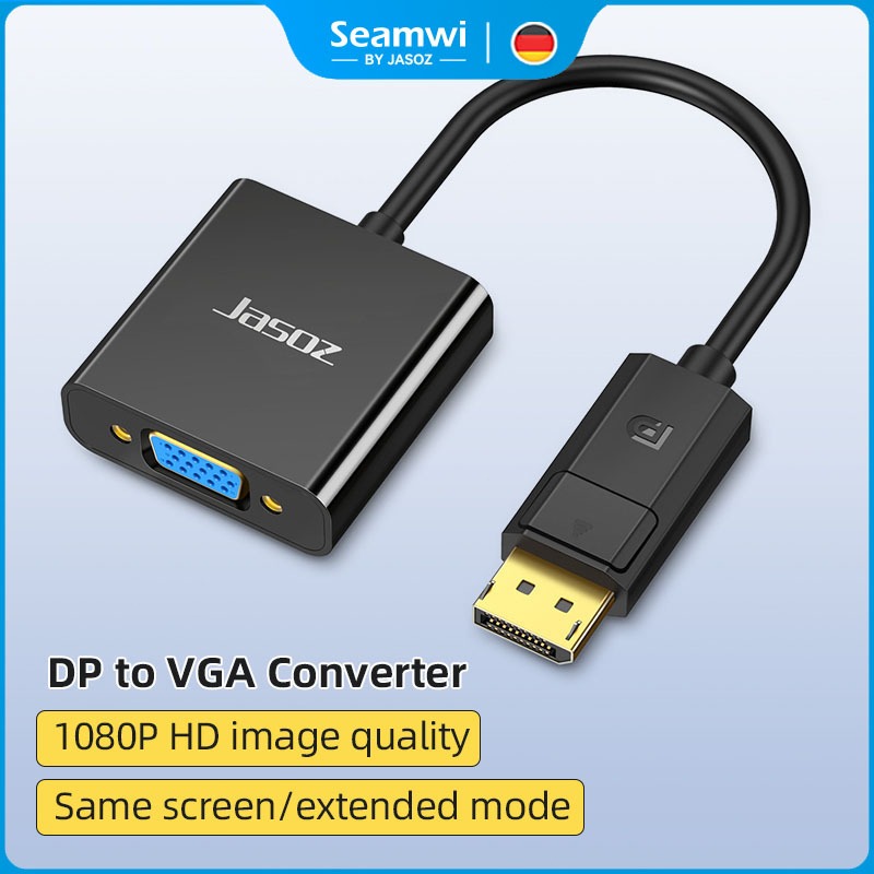 Jasoz DP to VGA Converter Cable Adapter 1080P DisplayPort to VGA ...