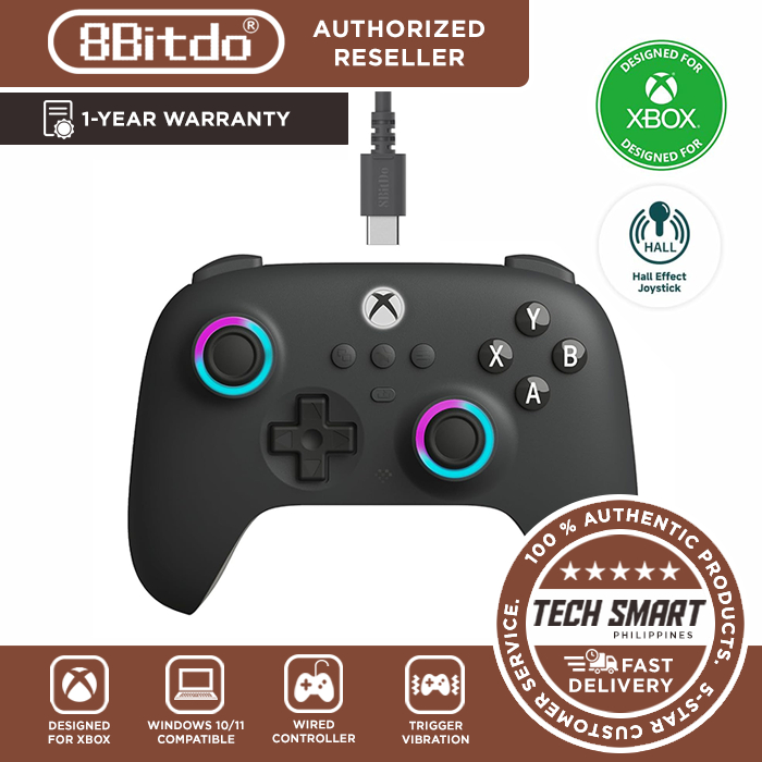 8BitDo Ultimate C Wired Controller for Xbox with Hall Effect Joysticks and Hall Triggers, RGB ...