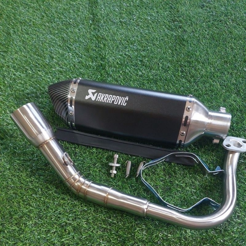 HONDA CLICK 125/150 AKRAPOVIC PIPE WITH SILENCER ( FULL SYSTEM EXHAUST) | Shopee Philippines