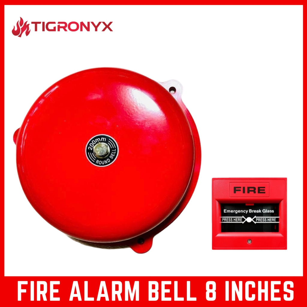 Fire Alarm Bell 8" 220V with Free Break Glass Switch | Shopee Philippines