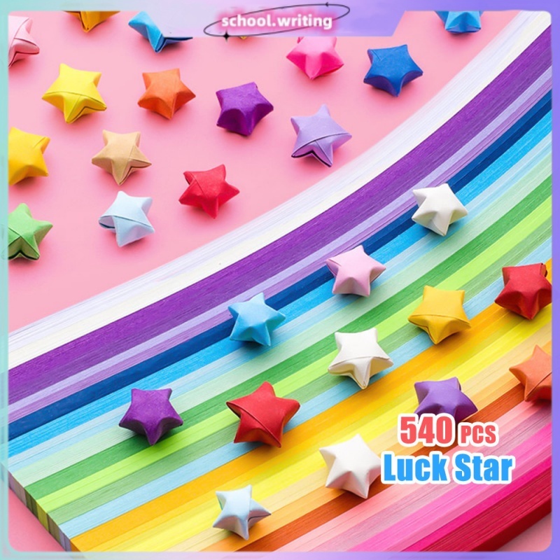 540pcs Stars Origami Paper Strips Fold DIY Hand Crafts Colorful Lucky ...