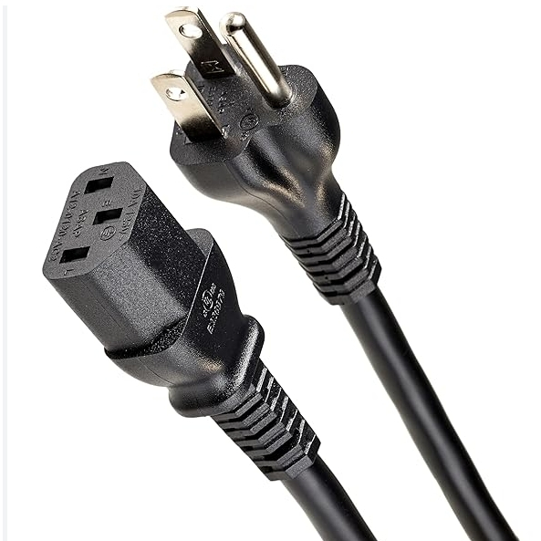 Universal 3 Prong Pin AC Power Cord Cable 3 Pin Prong AC Laptop Charger ...