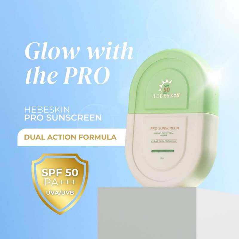 Hebeskin Pro Sunscreen SPF50 PA+++ 50g - Lightweight and Moisturizing Sunblock with Anti-Blue ...