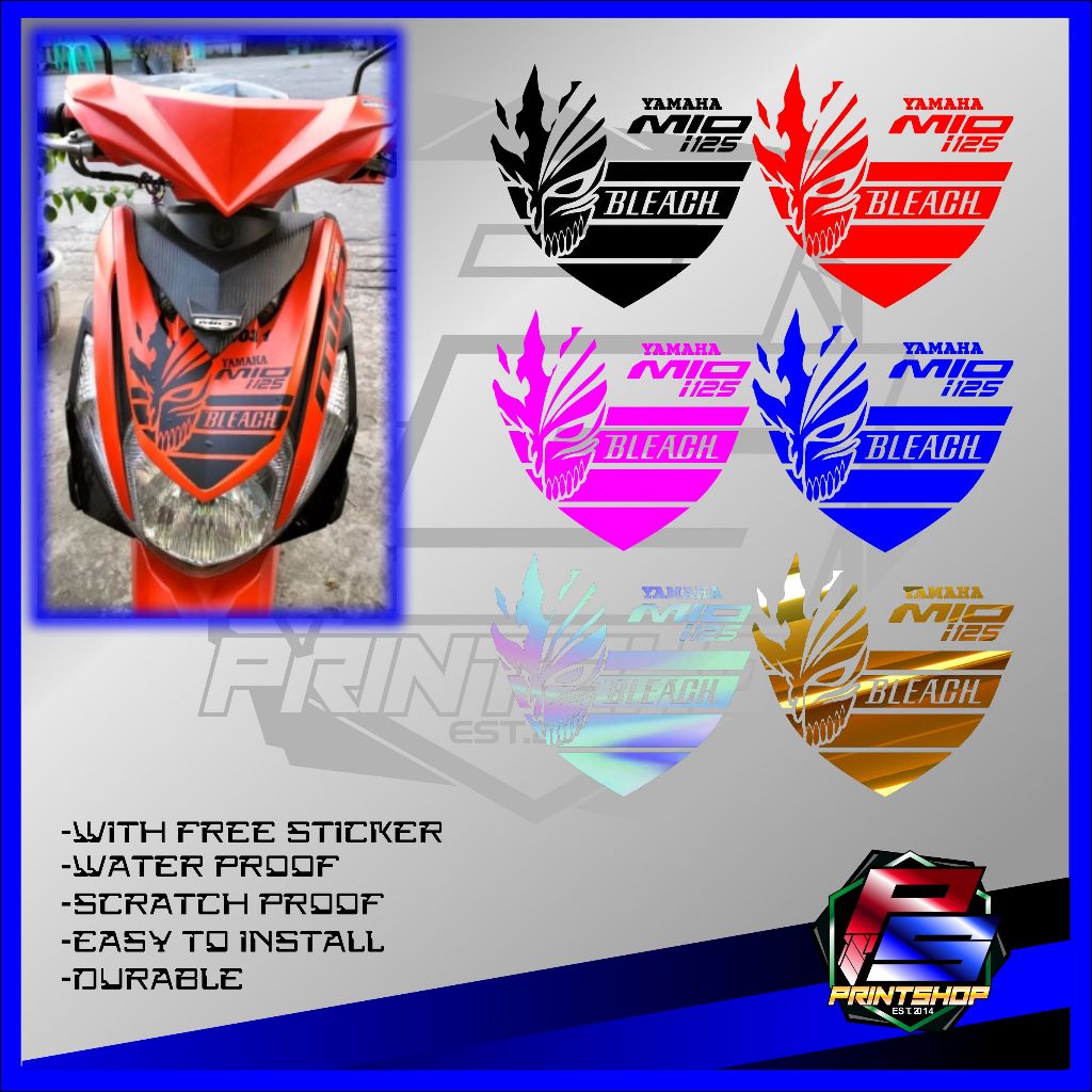 Yamaha MIO i125 Front Panel Cutout Sticker Ichigo Design actual size ...