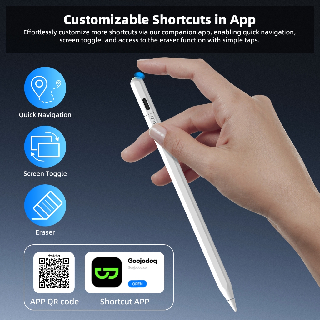 GOOJODOQ GD14 Stylus Pen for iPad Pencil 1st 2 Air 6 5 4 M2 Pro11 10th ...