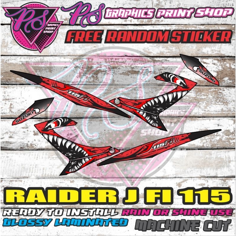 Raider J Fi 115 Shark Sticker Decals | Shopee Philippines