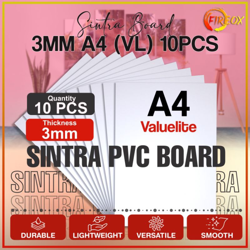 SINTRA PVC BOARD | A4 3mm Valuelite | 10 PCS | Shopee Philippines