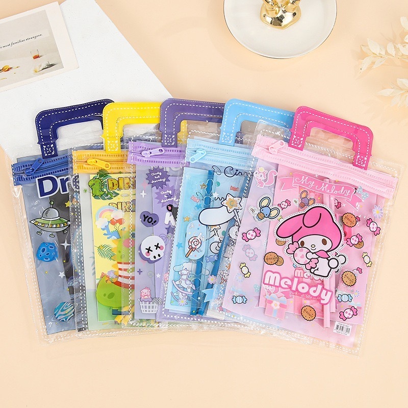 Gift stationery set cartoon PVC stationery bag | Shopee Philippines