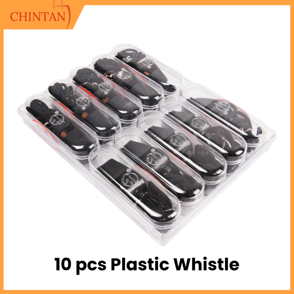 WHISTLE Pro Plastic Sports & Emergency Whistles with Lanyard – Pack of ...