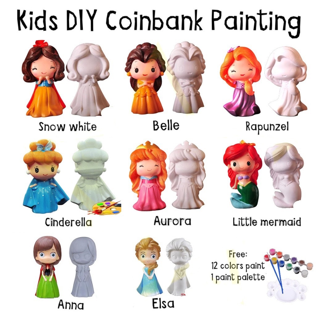 SNAP BUY08 DIY Kid’s Activity Painting set coin bank Disney Princess ...
