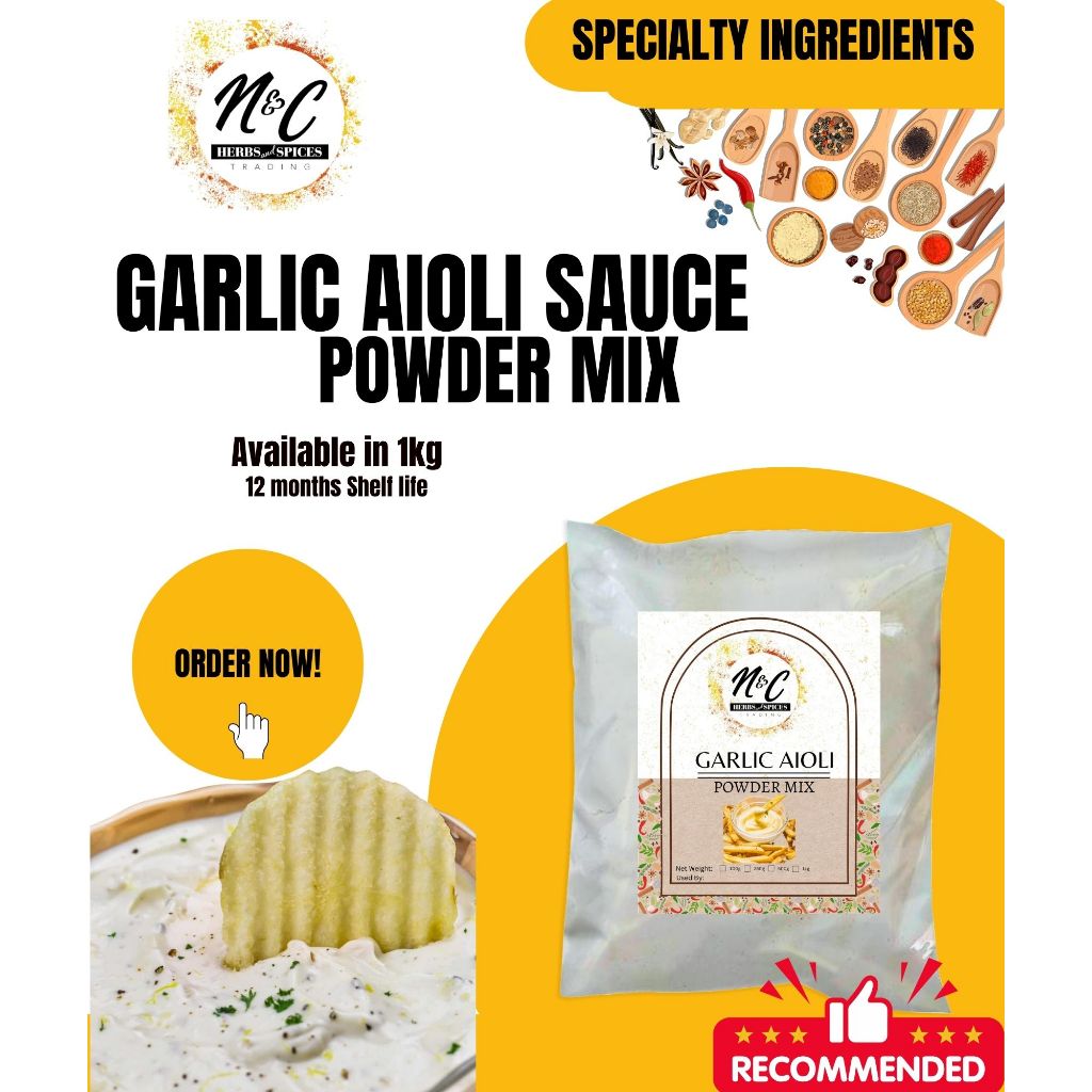 Garlic Aioli Powder Sauce 100grams, 250grams, 500grams, 1kilogram Herbs ...