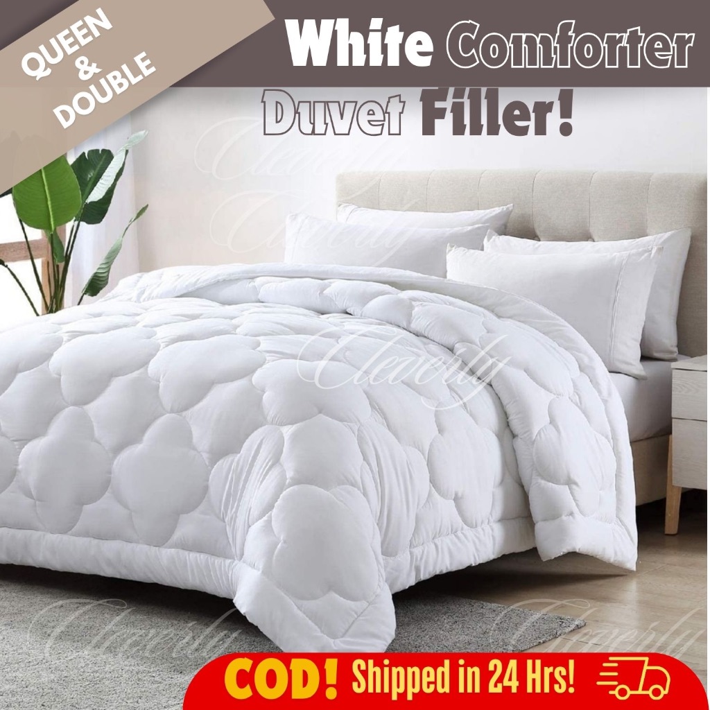 Cleverly White Comforter/Duvet Filler: QUEEN/DOUBLE SIZE High Quality ...