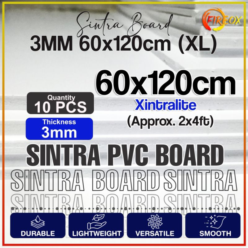 SINTRA PVC BOARD | 60x120cm 3mm Xintralite | 10 PCS | Shopee Philippines