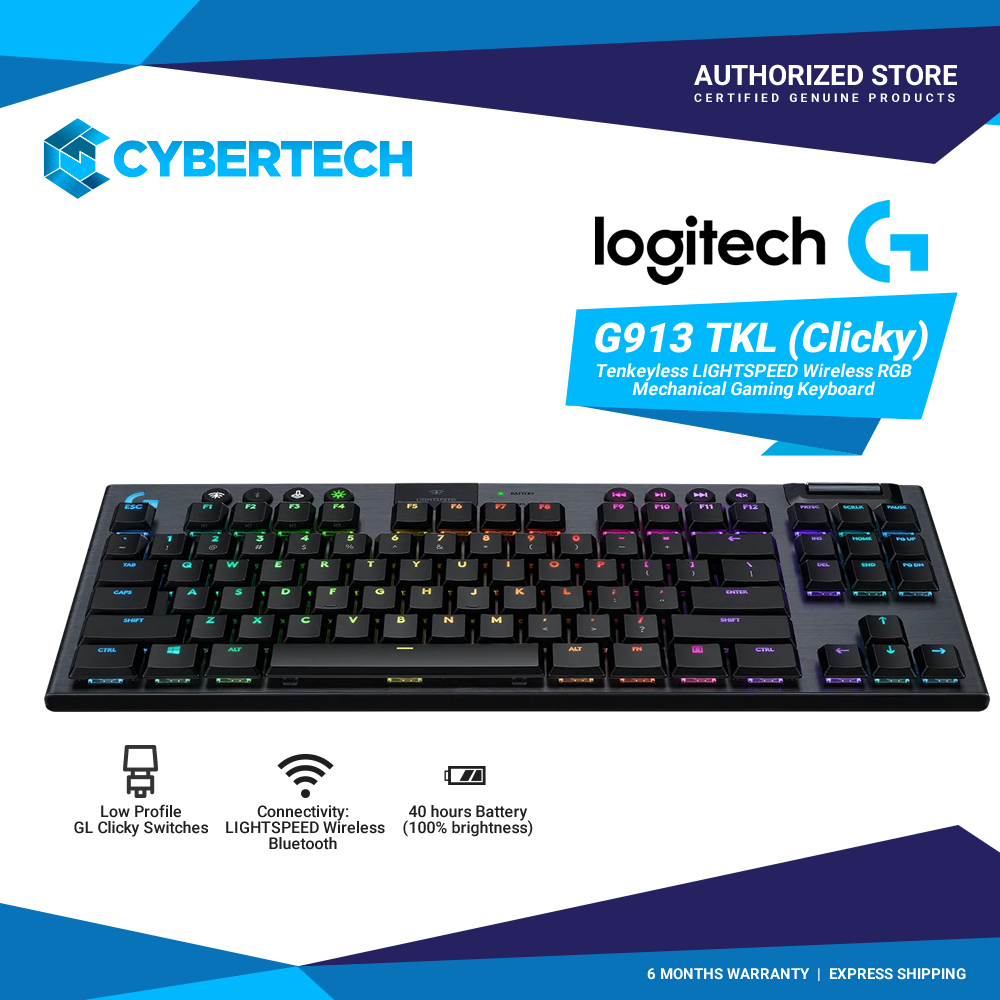 Logitech G913 TKL LIGHTSPEED Wireless RGB Mechanical Gaming Keyboard ...