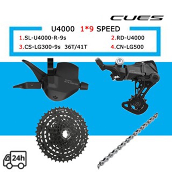 SHIMANO CUES U4000 U4010 1X9 Speed Groupset 9S Shifter Rear Derailleur CS-LG300-10 41T Cassette ...