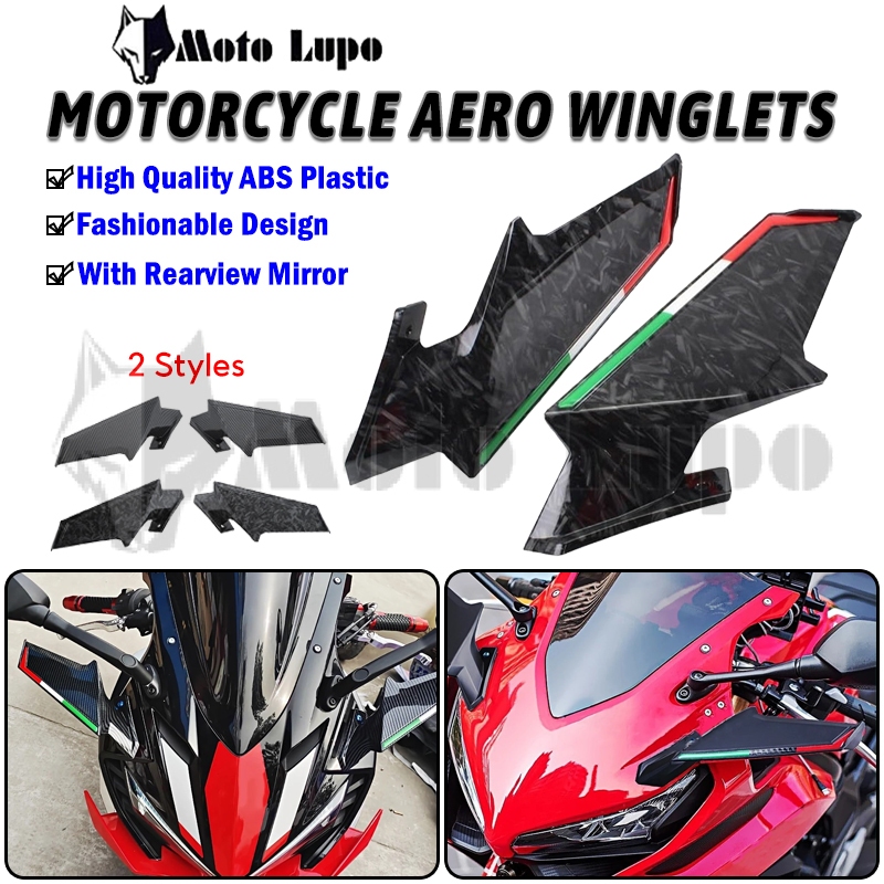 Motorcycle Aero Winglets Universal Front Fairing Racing Spoiler ...