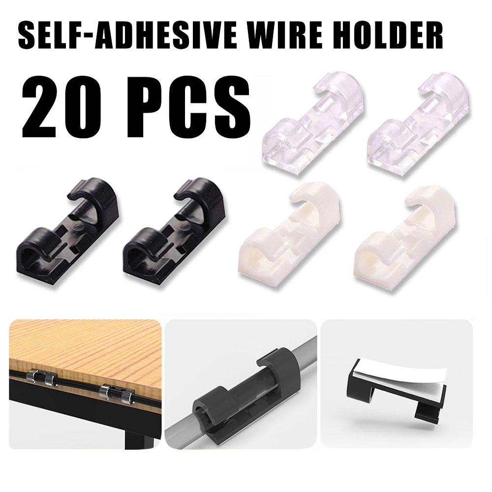 20 Pieces Of Cable Manager Clip Cable Management Desktop Wire Manager ...
