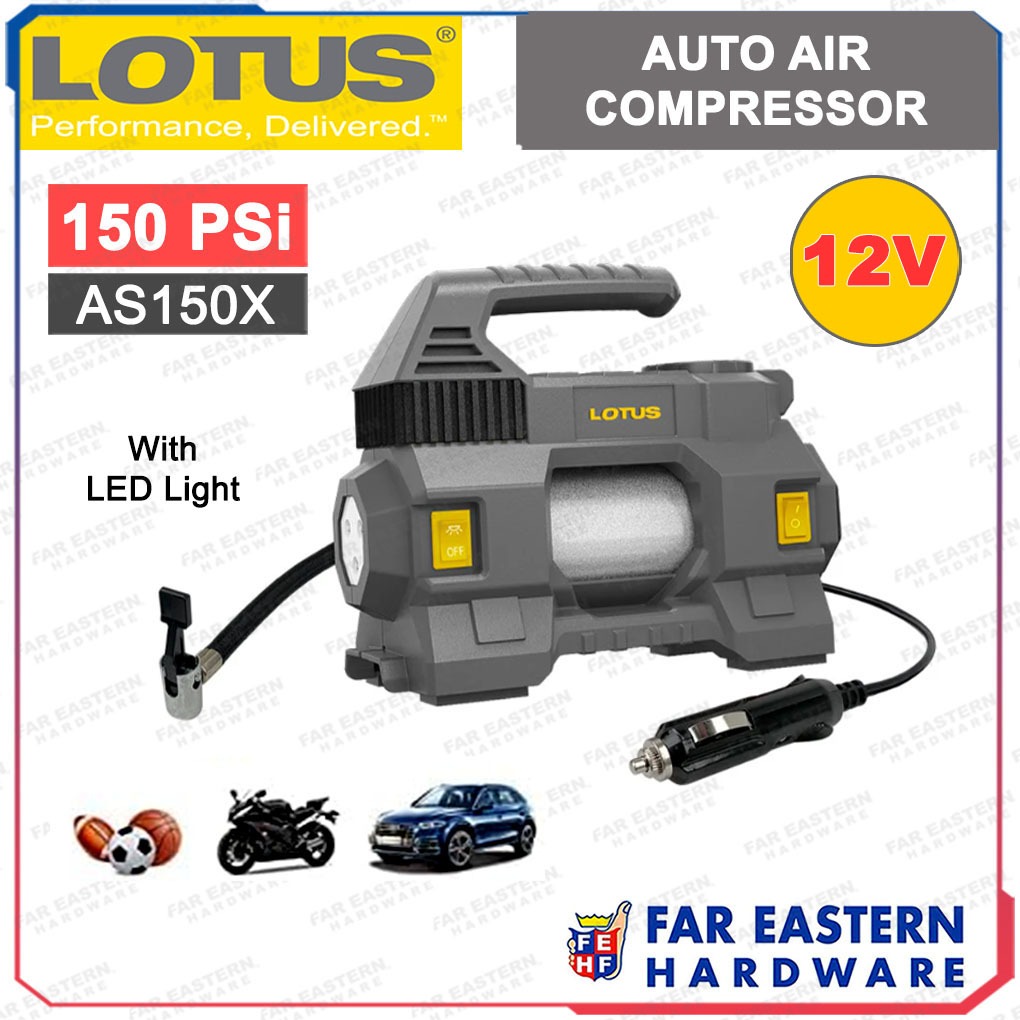 LOTUS Air Compressor Car Tire Inflator Station 12V DC AS150X LTVAR ...
