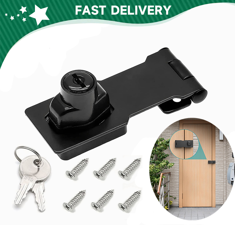 1Set 3Inch Knob Keyed Locking Hasp New Hasp Keyed Locks with Screws and ...