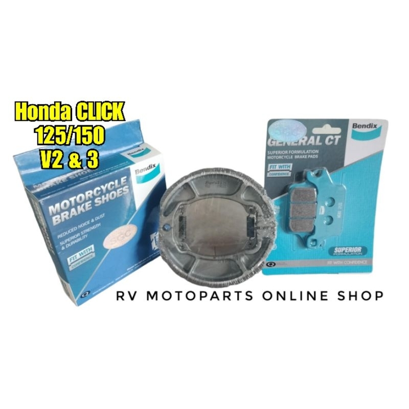 BENDIX brake pad / shoe Honda click 125/150 V2 & V3 | Shopee Philippines