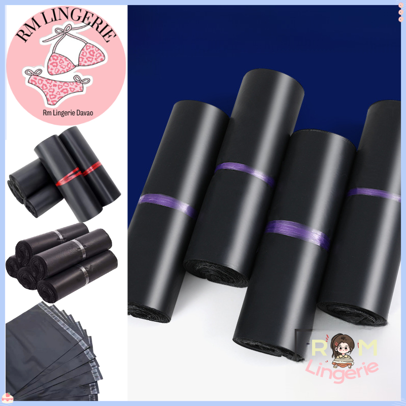 RM Lingerie Shipping Mailer Plain Black Pouch Courier Express Parcel ...