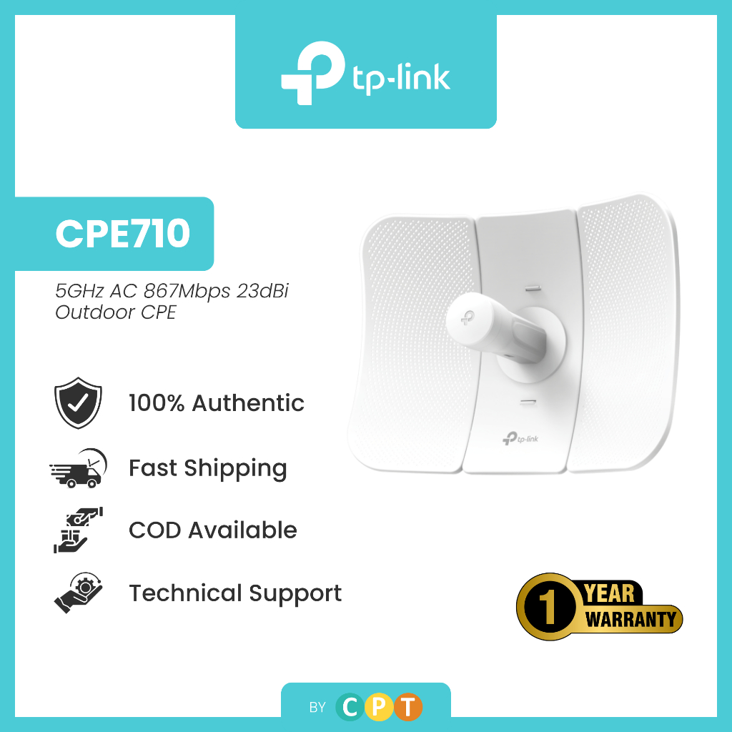 TP-Link CPE710 5GHz AC 867Mbps 23dBi IP65 weatherproof Outdoor CPE ...