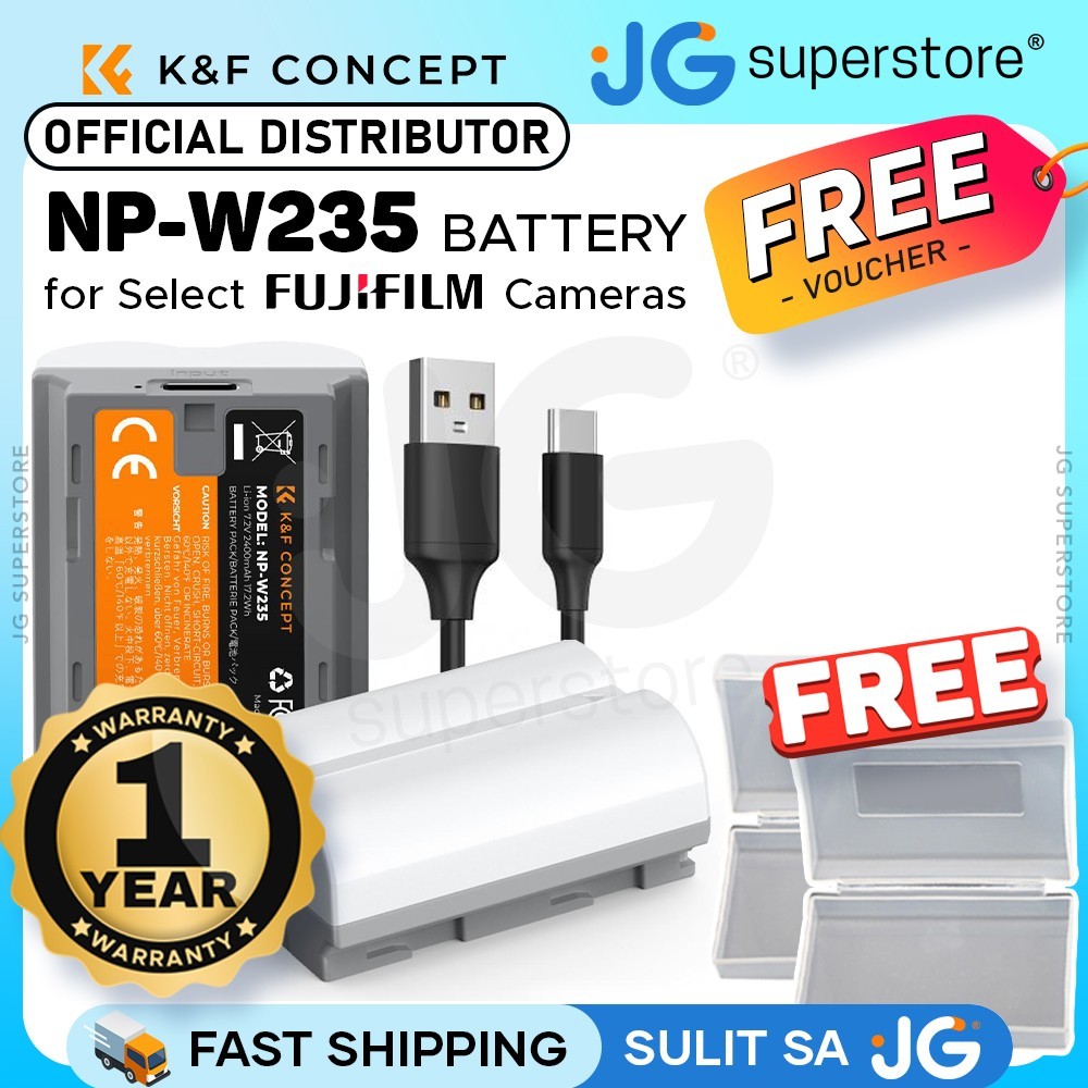K&F Concept NP-W235 Battery (2-Pack) 7.2V 2200mAh Batteries with USB Type C for Fujifilm Cameras ...