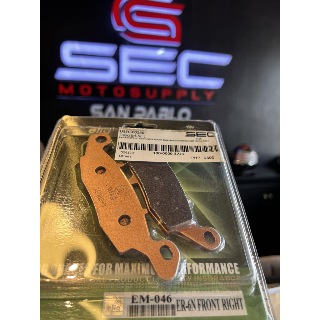 SEC ELIG DISC BRAKE PAD FOR ER-6N/EX650CAF/VSTROM 650 (FRONT RIGHT ...