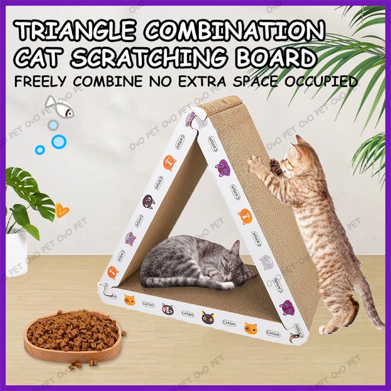 Triangle Folding Multi-functional Cat Scratching Board Corrugated Paper ...