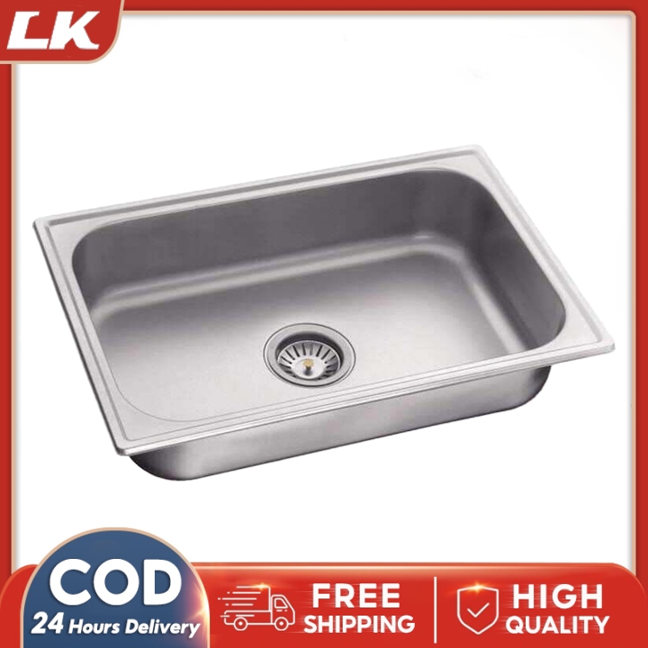 Dragonfly Stainless Kitchen Sink Lababo 14x20 16x24 With PVC Strainer ...