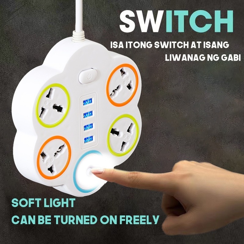 Extension Outlet Socket Plug with Switch Usb Cable Power Supply Power ...