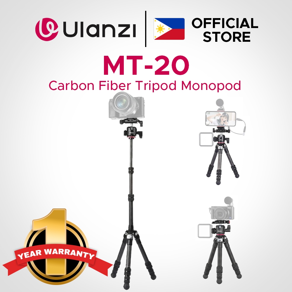 Ulanzi MT-20 Professional Lightweight Compact Carbon Fiber Tripod ...