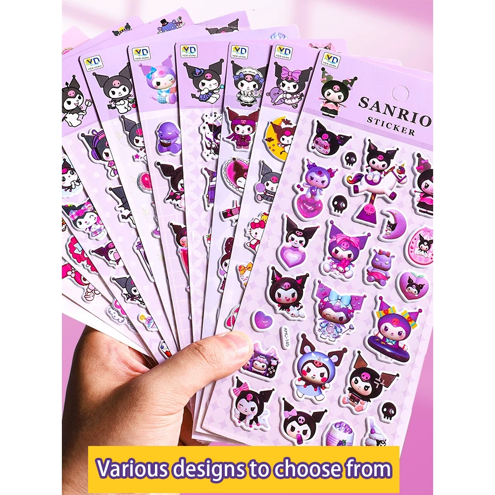 Sanrio 3D stickers (20pcs)kuromi cartoon cute scrapbooking journal ...