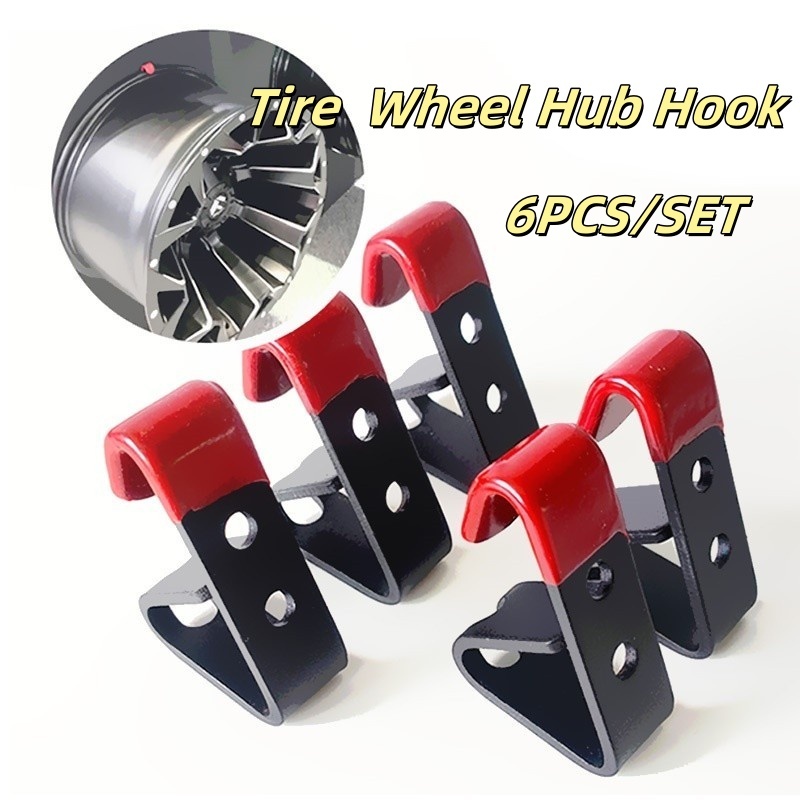 6Pcs Tire Wheel Hub Hook Wheel Shop Display Stand Wall Mounted For ...
