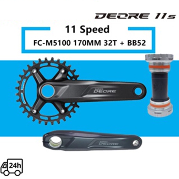 SHIMANO DEORE FC M5100 1x11 speed MTB Crankset Q-factor Chain Link 1x11 Speed 11s with BB52 ...