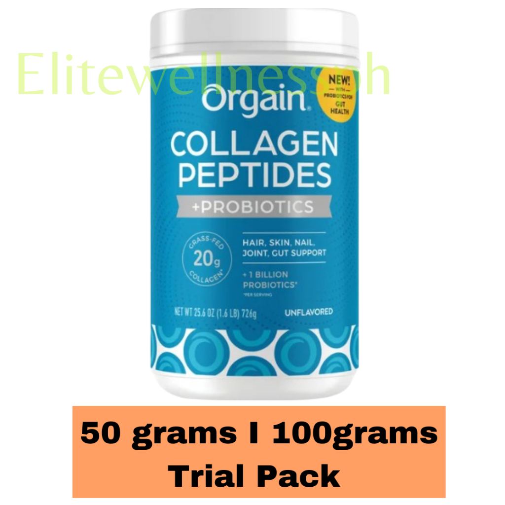 Orgain Collagen Peptides + Probiotics, Unflavored, (Trial Pack 50grams ...