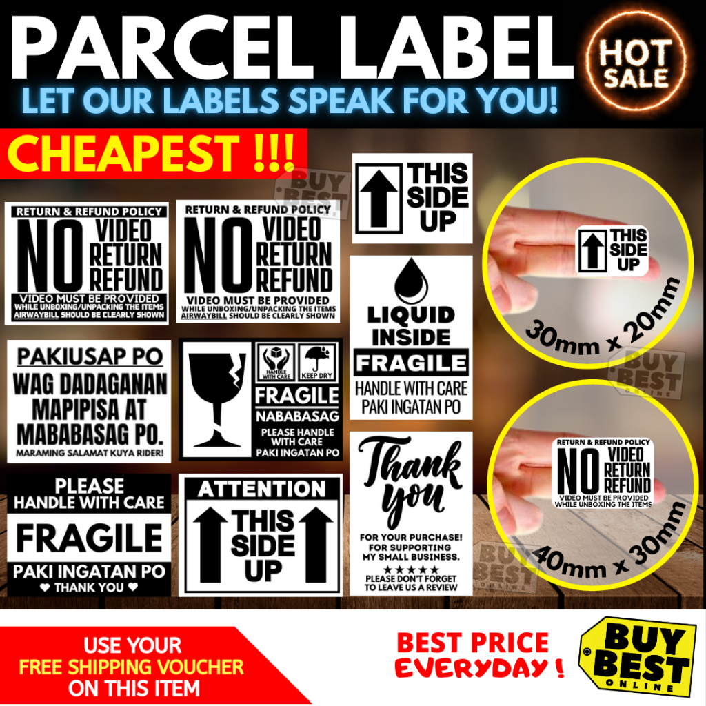 MegaDiscount] 400pcs No Video No Refund Thermal Sticker Water Proof ...